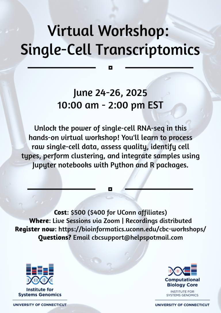 Register Now: Virtual Single-Cell Transcriptomics Workshop | Computational Biology Core