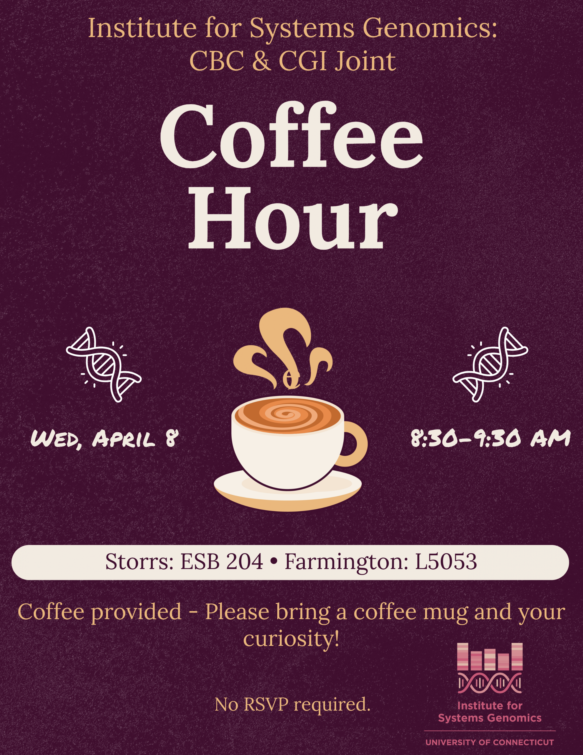 Institute for Systems Genomics: CBC & CGI Joint Coffee Hour — April 8th ...